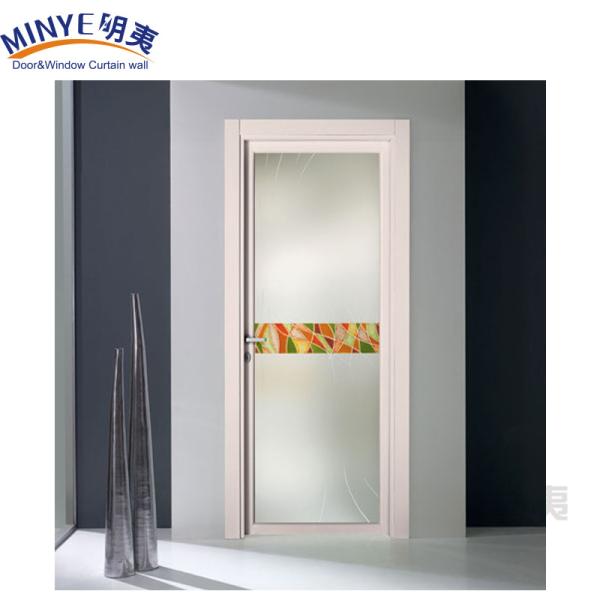 Quality Windproof Tinted Frosted Glass Bathroom Door Modern Design for a Sophisticated for sale