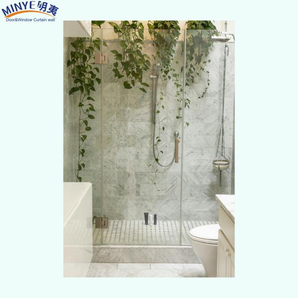 Quality Tempered Glass Frameless Sliding Shower Door with Steel Handle and Customized for sale