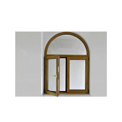 China Sliding UPVC Window with Double Glazed Double Tempered Arch Top Circle Up Down Glass for sale