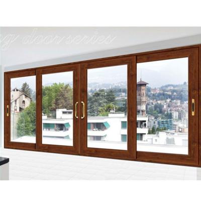 Cina Sistema di porte in legno in alluminio scorrevole con stile aperto scorrevole in verde oro in vendita