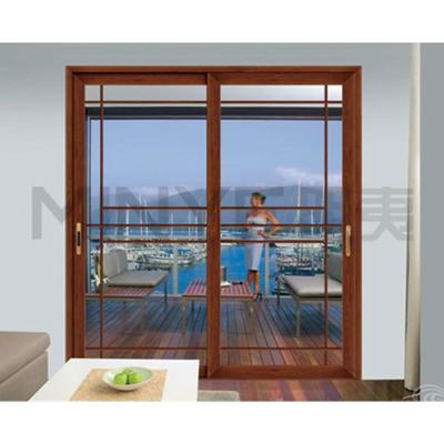 Cina Sistema di porte in legno in alluminio scorrevole con stile aperto scorrevole in verde oro in vendita