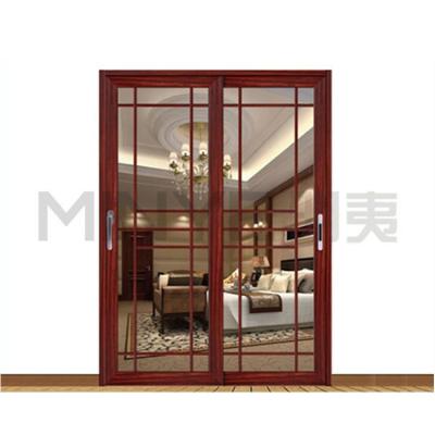 China Commercial Iron Grill Design Powder Coated Aluminum Terrace Dressing Room Sliding Door for sale