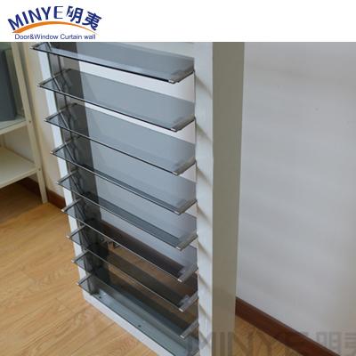 China Customized Colors Exterior Aluminum Louvers Window Shutter Glass Blade Manual Windows for sale