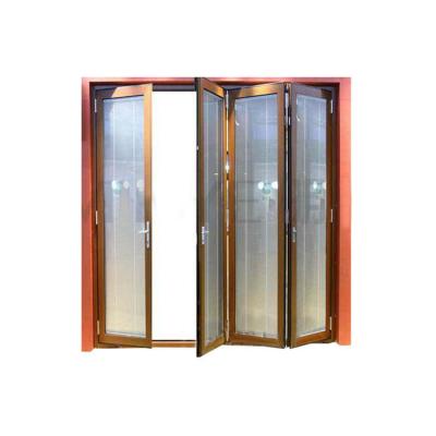 China Blue Wood Colour Modern Wooden Folding Bifold Door for Durable Construction for sale