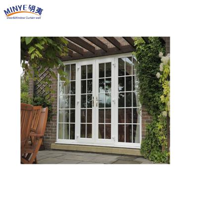 China German Hardware Aluminium Swing Casement Door with Security Grill and Customized Color for sale