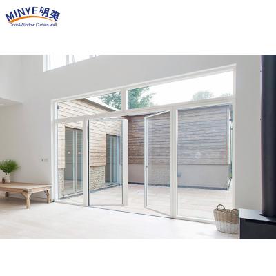 China German Hardware Aluminium Swing Casement Door with Security Grill and Customized Color for sale