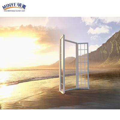 China German Hardware Aluminium Swing Casement Door with Security Grill and Customized Color for sale