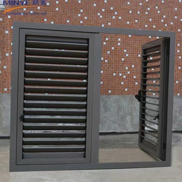 Quality Louver Handle Cranking Shutter with Aluminum Alloy Frame and Customized Colors for sale