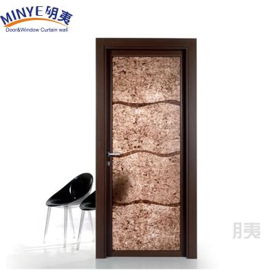 China Dubbele beglazing Dubbele gehard glas binnendeur met PVC-frame en decoratief ontwerp Te koop