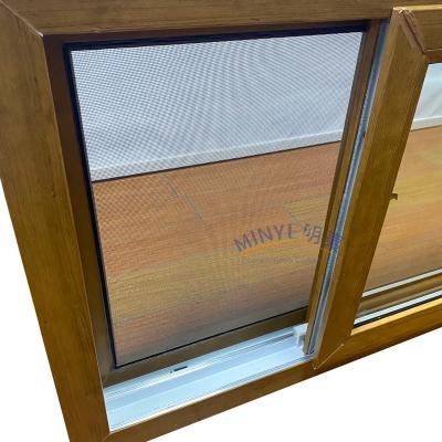 China Woonkamer Houtkleur UPVC-venster met glazen deur en horizontale schuifinnovatie Te koop