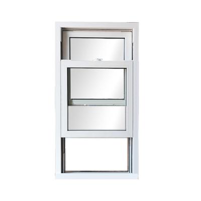 China UPVC handmatig verticaal schuifvenster met gehard glas en glasvezel-schermnet Te koop