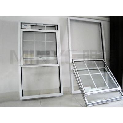 China UPVC handmatig verticaal schuifvenster met gehard glas en glasvezel-schermnet Te koop