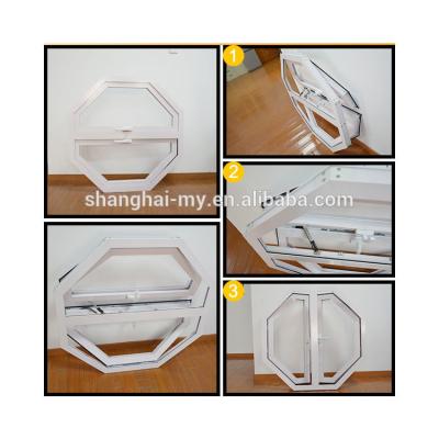 Cina 5mm-12mm vetro Spec circolo a forma di doppio pannello Swing Out Round Window Casement finestra per il flusso d'aria e estetica in vendita