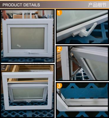 China UPVC-Rahmen und moderner Design-Stil Doppelgehärtetes Glas Fenster in weißer Farbe zu verkaufen