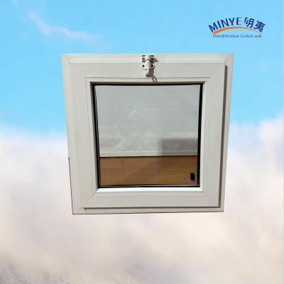 China Dubbel gehard glas UPVC kantelvenster in moderne stijl voor Australië Plastic frame Te koop