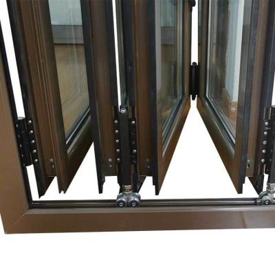 Cina 6063 T-5 Thermal Break Frame Aluminum Double Glazed Accordion Window per l'esecuzione in vendita
