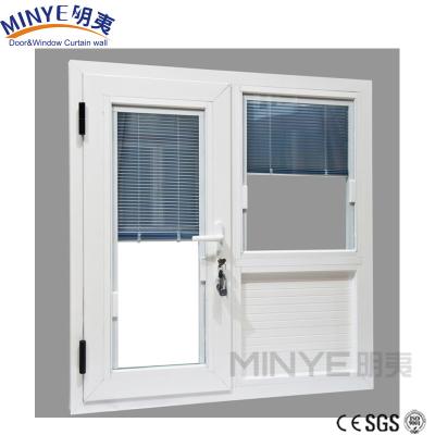 China Modern Design Style Aluminum Casement Windows with Fly Screen and Rolling Louver for sale