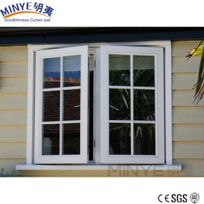 China Modern Design Style Aluminum Casement Windows with Fly Screen and Rolling Louver for sale