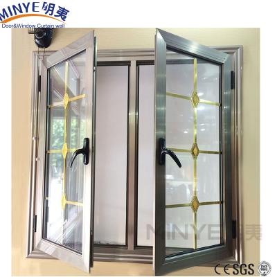 China Modern Design Style Aluminum Casement Windows with Fly Screen and Rolling Louver for sale