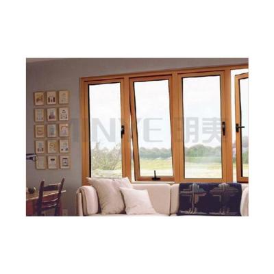 China Vertical Opening Villa Aluminium Chain Winder Top Hung Window with and Timber Reveal for sale