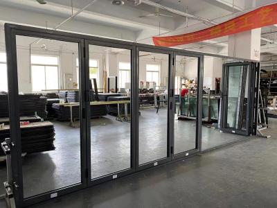 China Aluminum Balcony Glass Door with Foldable Opening Method and FiberGlass Screen Netting for sale