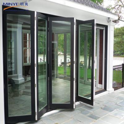 Cina Villa vetro francese usato porte bi pieghevoli con design moderno e resistenza al vento 3500 PA in vendita