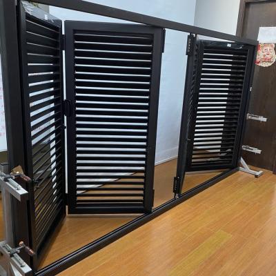 China Padrão de abertura horizontal Janela e persiana dobráveis de liga de alumínio para iluminação natural à venda