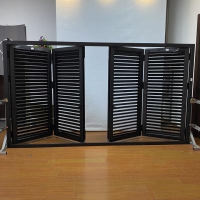 China Padrão de abertura horizontal Janela e persiana dobráveis de liga de alumínio para iluminação natural à venda