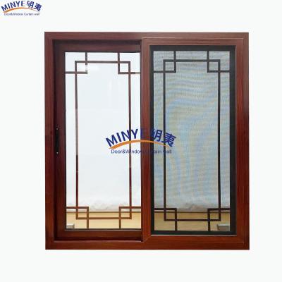 China Janela deslizante de alumínio de design moderno com acabamento de perfil anodizado e tela dobrável à venda
