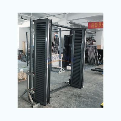 中国 エネルギー 垂直 アルミニウム 二重パティオ 折りたたみ ガラス ドア 外部 機能 防風 販売のため