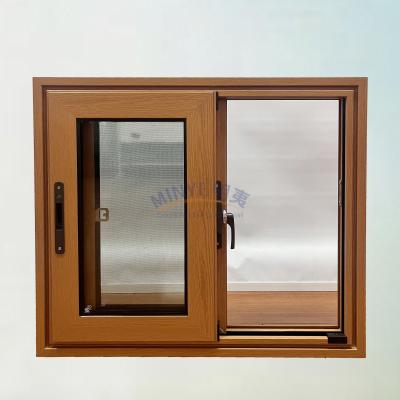 China Ventana corredera de aluminio de doble vidrio templado para protección contra huracanes con pantalla magnética en venta
