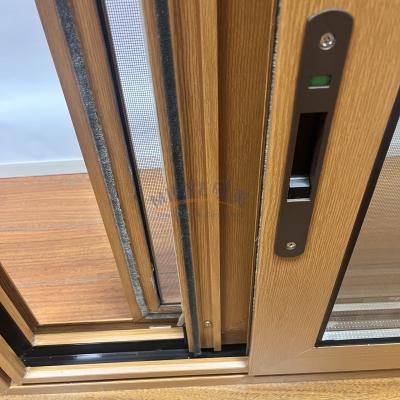 China Dubbelgehard glas voor orkaanbescherming Aluminium schuifvenster met magnetisch scherm Te koop
