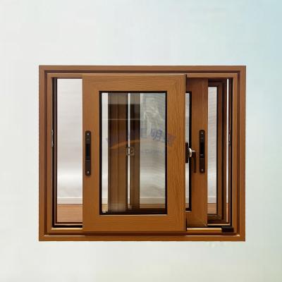 China Dubbelgehard glas voor orkaanbescherming Aluminium schuifvenster met magnetisch scherm Te koop