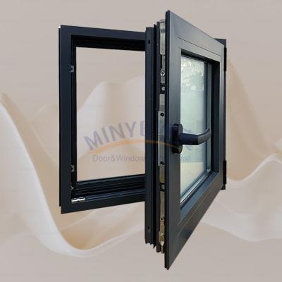 China Speciaal ontworpen roosters in glas thermische breuk tweeweg open kantel-draai casement venster Te koop