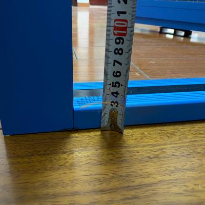 China Blauwe aluminium deur met dubbelgehard glas en elektronische code slot Te koop