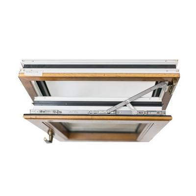 Cina Disegno di legno di grano di rottura termica in alluminio Tilt e girare finestra con doppio vetro temperato in vendita