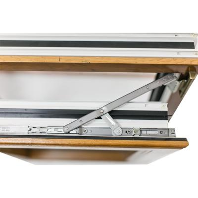 Cina Disegno di legno di grano di rottura termica in alluminio Tilt e girare finestra con doppio vetro temperato in vendita