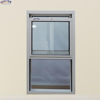 Cina Finestra a doppio profilo di vetro temperato in alluminio a doppio appeso per isolamento da vento e calore in vendita