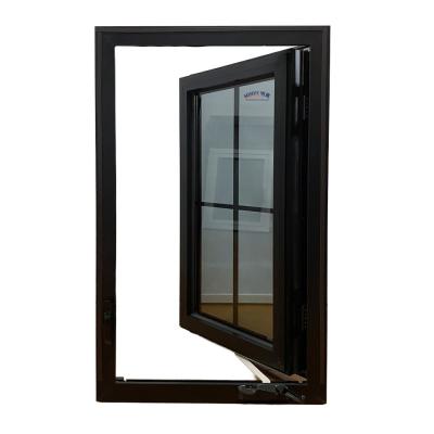 China Swing Stijl Moderne Eenvoudige Warmte Isolatie en Waterdichte Orkaan Impact Frans Huis Aluminium Glas Venster Ontwerp Te koop