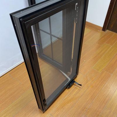 Cina Swing Style Moderno Isolamento termico semplice e impermeabile Uragano Impatto Casa francese Aluminio Vetro Windows Design in vendita