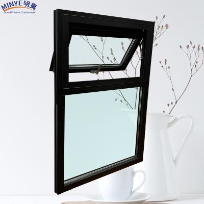 China Función a prueba de viento Personalización moderna de doble telón de vidrio Ventanas de oscilación de apertura vertical en venta