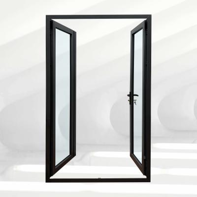 China Postmoderne ontwerpstijl Dubbel gehard glaspoeder bekleed Franse buitendeur Te koop