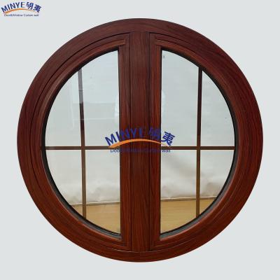 China Moderne ontwerp Thermal Break Aluminium Ronde Casement Venster met aangepaste kleuren en goede afdichting Te koop