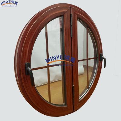 China Moderne ontwerp Thermal Break Aluminium Ronde Casement Venster met aangepaste kleuren en goede afdichting Te koop