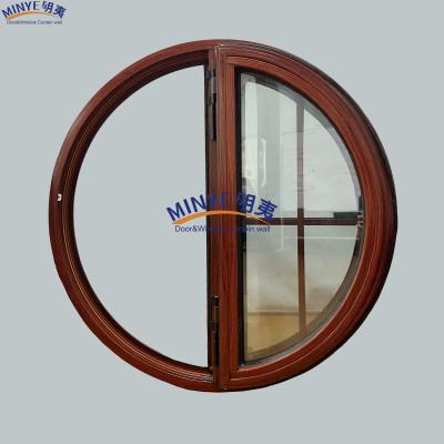 China Moderne ontwerp Thermal Break Aluminium Ronde Casement Venster met aangepaste kleuren en goede afdichting Te koop