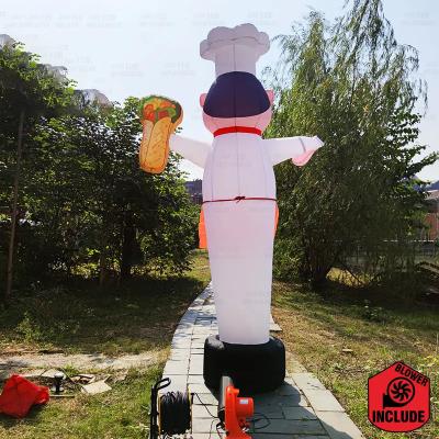 Cina Cibo gigante Grande cuoco gonfiabile Air Dancer aria gonfiabile mano agitando pupazzo cartone animato palloncino gonfiabile in vendita