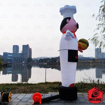 Cina Cibo gigante Grande cuoco gonfiabile Air Dancer aria gonfiabile mano agitando pupazzo cartone animato palloncino gonfiabile in vendita