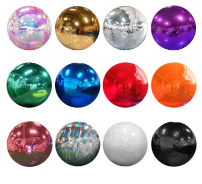 Cina Esclusivo Mirror Ball Evento Memorabile Impostazioni Attrazione Grandi palline lucide gonfiabili Silver Deluxe Globo lucido gonfiabile in vendita