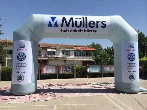 Quality New Design outdoor round advertising inflatable arch with verlcro logo printing for sale