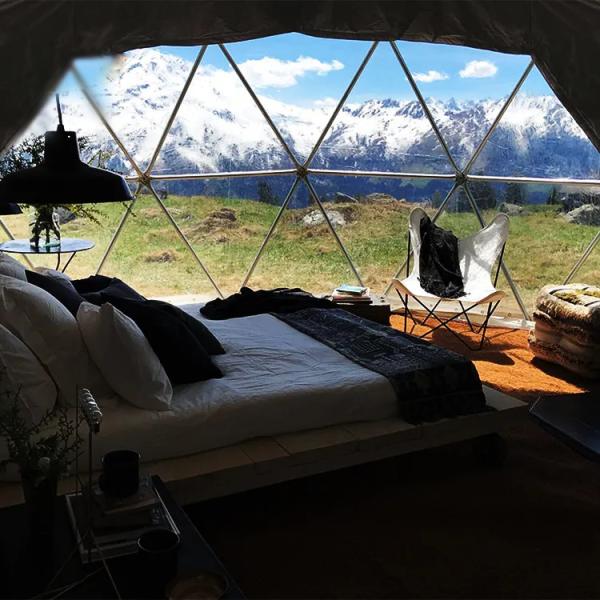 Quality Colorful Family Inflatable Dome Tent Geodesic PVC Fabric Half Sphere Tent for sale